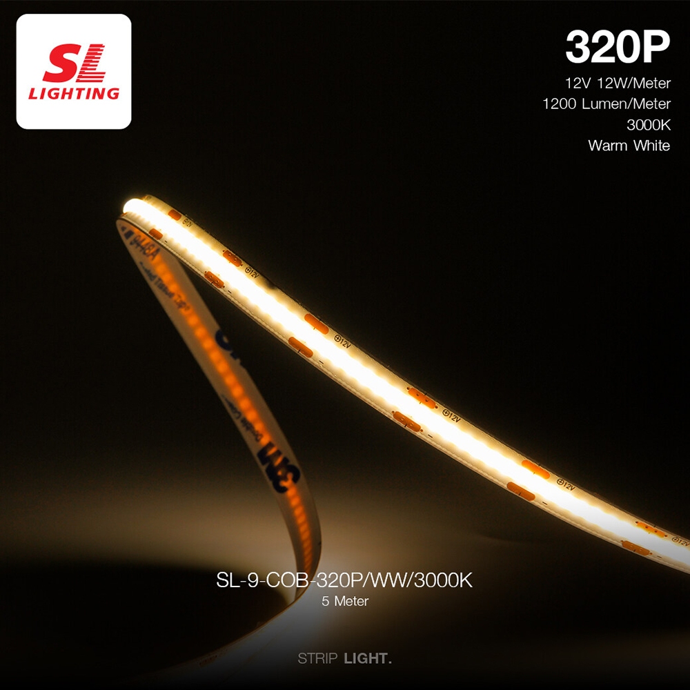 SL LIGHTING ไฟเส้น ไฟริบบิ้น LED 12V DC (5 เมตร) Strip Light COB ...