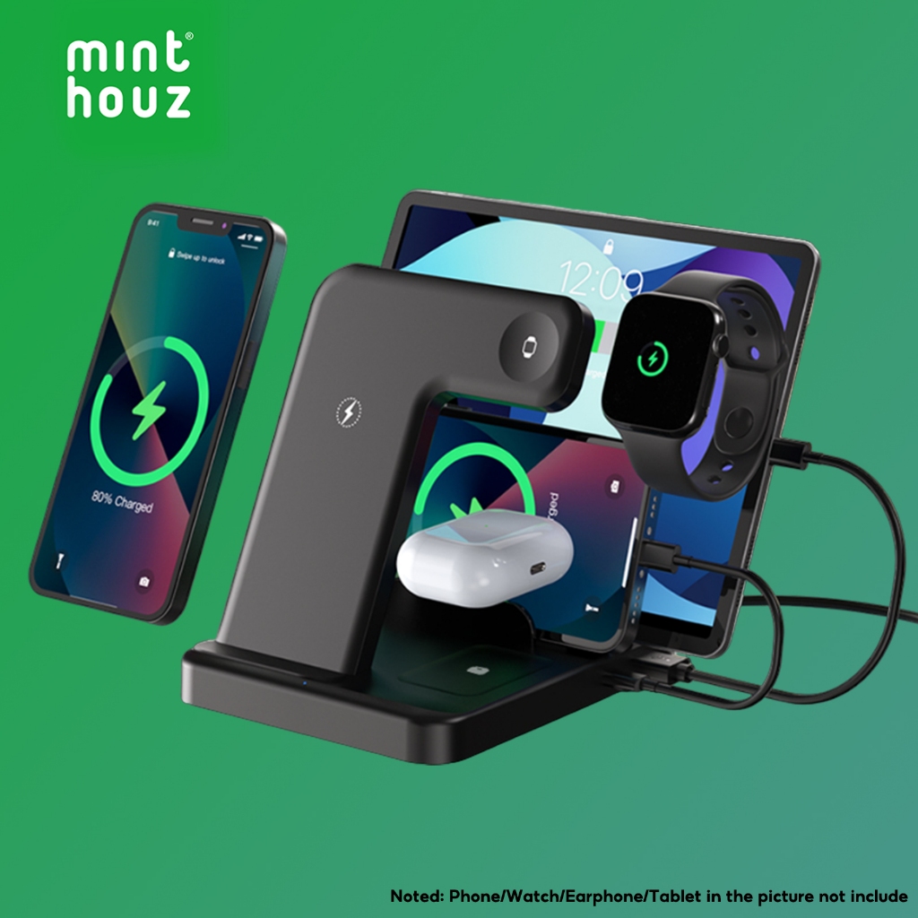 Minthouz 5 ใน 1 เครื่องชาร์จแบบไร้สาย 36W สถานีชาร์จอย่างรวดเร็วสำหรับ ...
