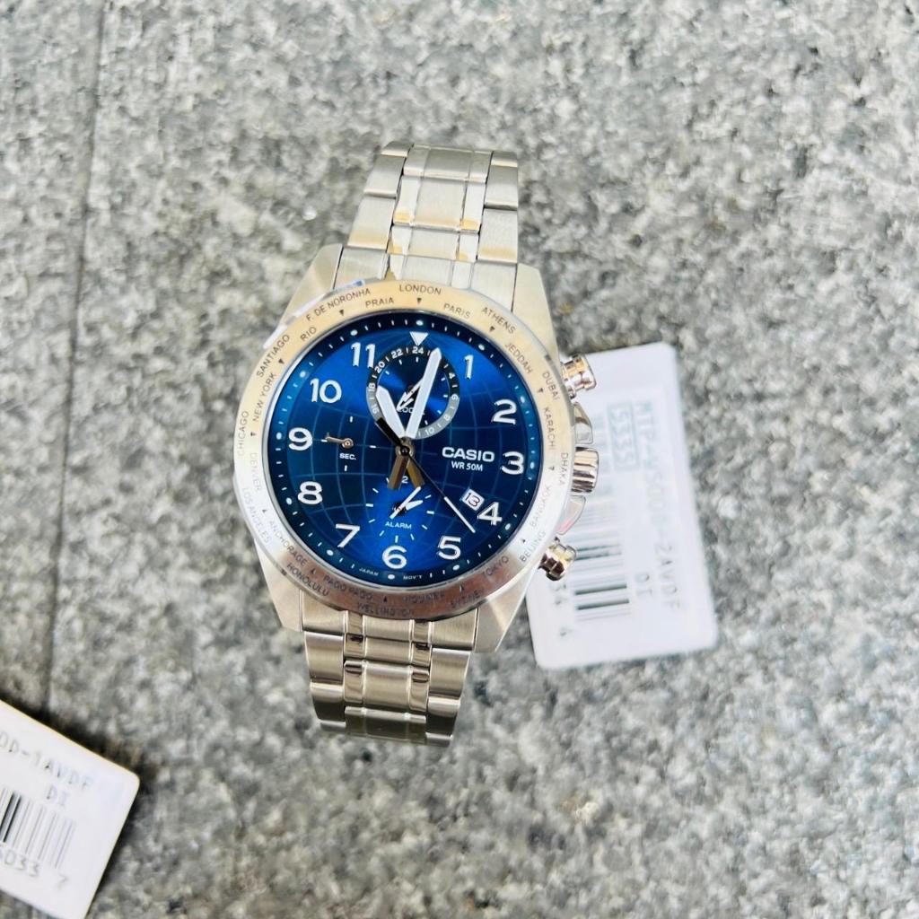 นาฬิกา Casio Standard World Time รุ่น MTP-W500 สายหนังแท้ สินค้าของแท้ ...