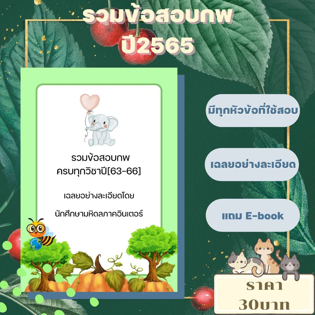 [PDF]รวมข้อสอบจริงก.พ.ครบทุกวิชาที่ออกสอบในปี(2562-2566) มีของแถม | Shopee Thailand