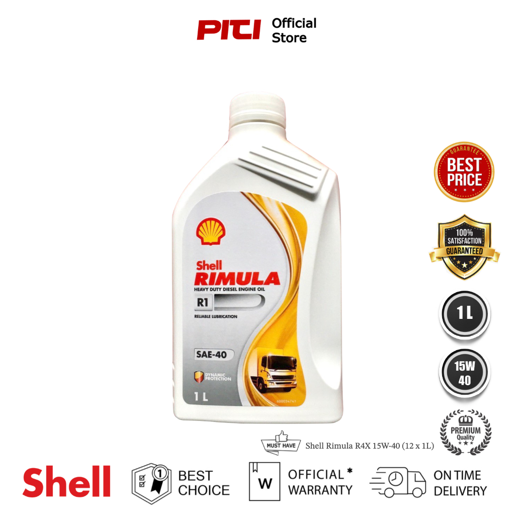 Shell Rimula R4X 15W-40 (12 x 1L) Heavy Duty Diesel Engine Oil | Shopee ...