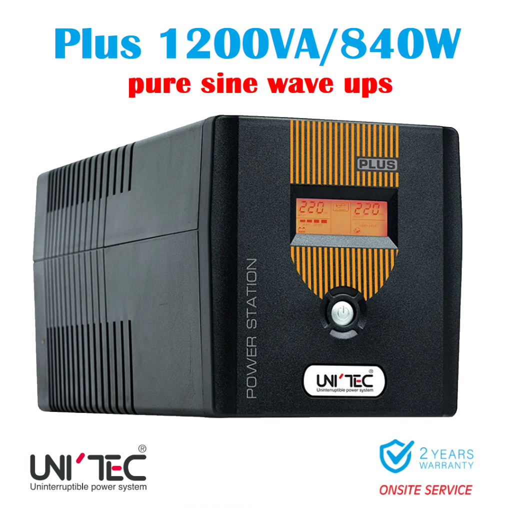 Unitec UPS Plus 1200VA/840W Pure Sine Wave 2 years warranty | Shopee ...