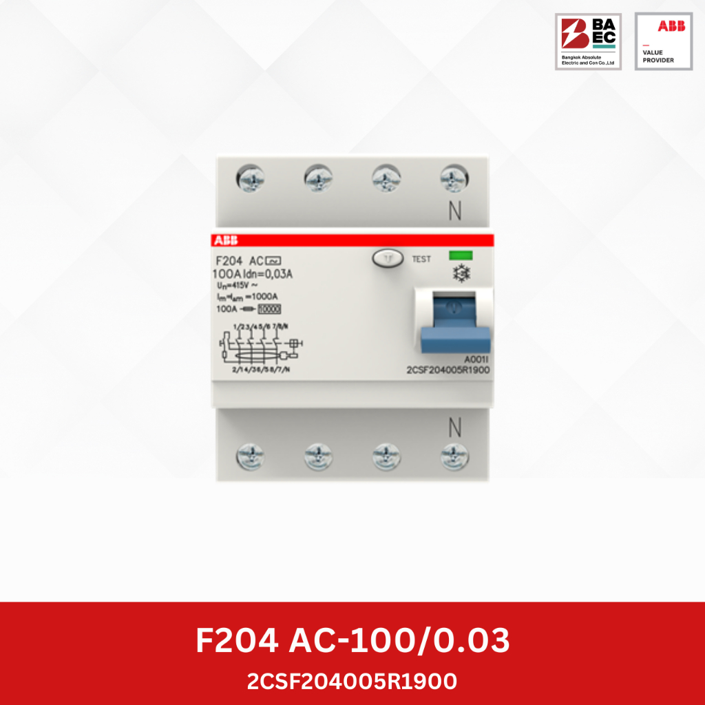ABB F204 AC-100/0.03 Residual Current Circuit Breaker | Shopee Thailand