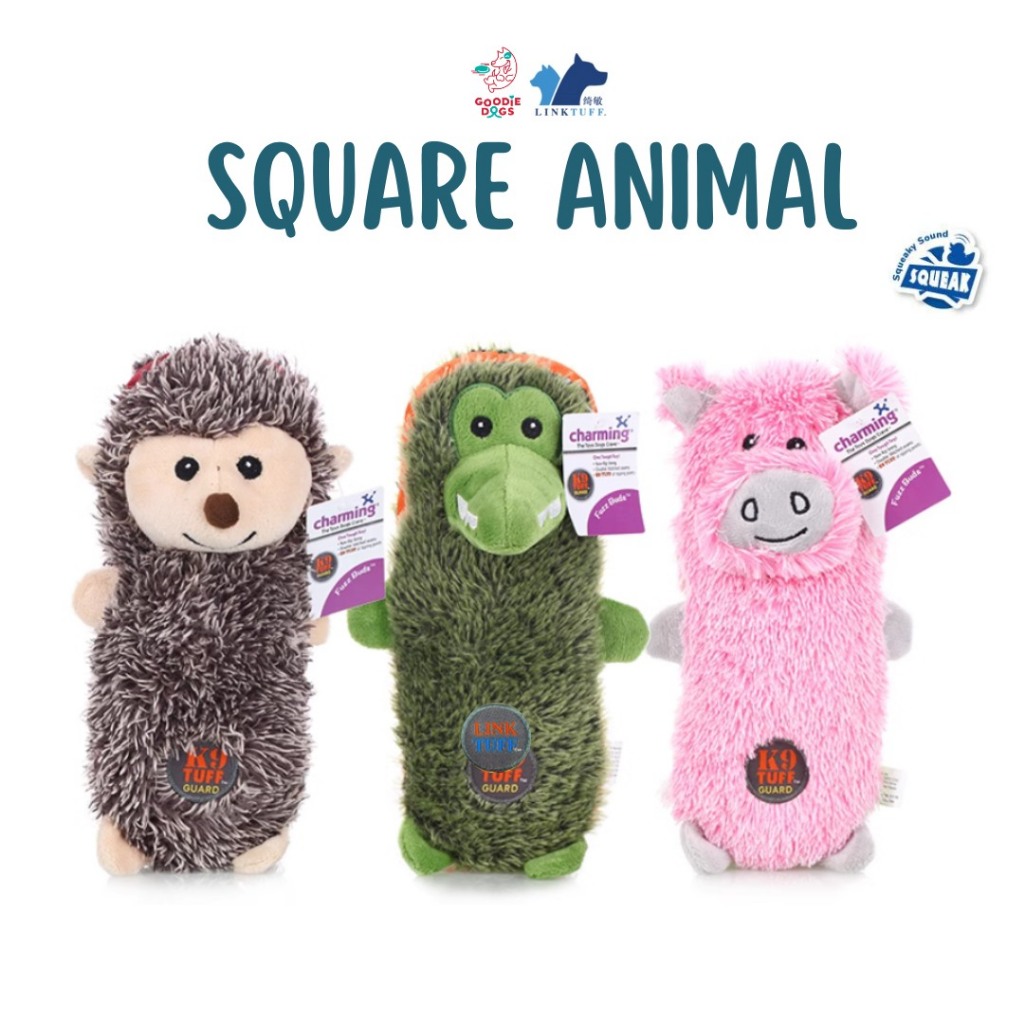 LINKTUFF square animal ตุ๊กตารูปสี่เหลี่ยม K9 Tuff guard มีเสียงปี๊ป ...