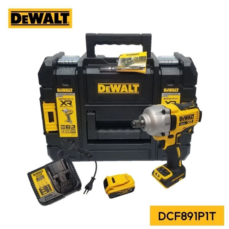 DEWALT DCF891 บล็อกกระแทกไร้สาย 4 หุน 20V / DCF891P1Tบล็อคกระแทก ขนาด ...
