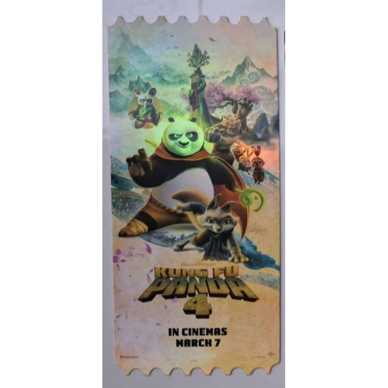 ตั๋ววิบวับ ตั๋วสะสม Kung Fu Panda 4 กังฟูแพนด้า 4 Collectible Ticket ...
