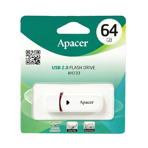 แฟลชไดร์ฟ 64 GB Apacer AH333 (ขาว) | Shopee Thailand