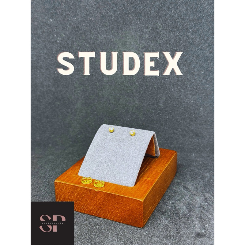 🔥[ส่งฟรี] STUDEX ต่างหูแป้น วงกลมสีทอง 3 มิล ของแท้ 💯 | Shopee Thailand