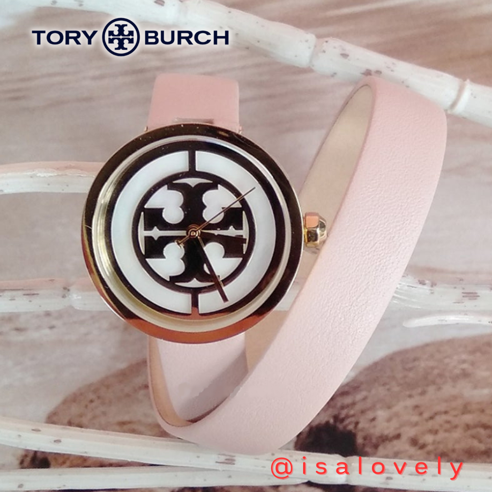 📌Isa Lovely Shop📌 TORY BURCH TBW4030 REVA DOUBLE WRAP IN PINK LEATHER ...