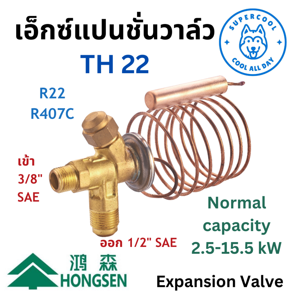 TH22 Expansion valve รุ่น ใช้งานเฉพาะกับน้ำยาแอร์ R22/407C ยี่ห้อ ...