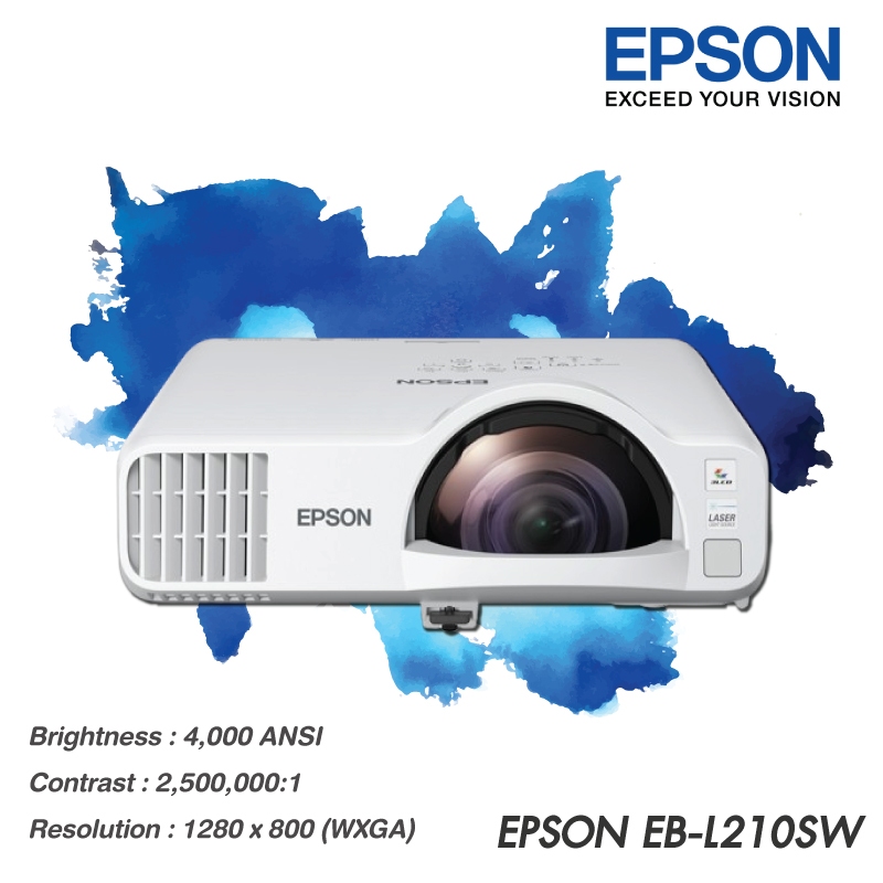 โปรเจคเตอร์ Epson EB-L210SW (WXGA / 4,000 ANSI Lumens) รับประกันเครื่อง 3 ปีเต็ม | Shopee Thailand
