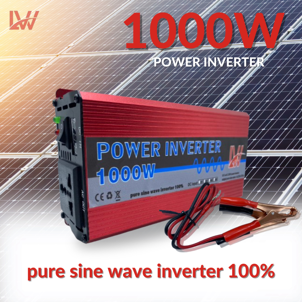 pure sine wave inverter 1000w ตัวแปลงไฟ12V DCเป็น220V AC เครื่องแปลงไฟแบตเป็นไฟบ้าน inverter ...