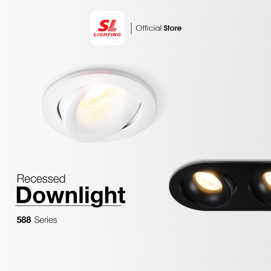 SL LIGHTING | Recessed Downlight MR16 GU5.3 ดาวน์ไลท์ฝังฝ้า เปลี่ยนหลอดด้านหน้า รุ่น SL-6-588 มี ...