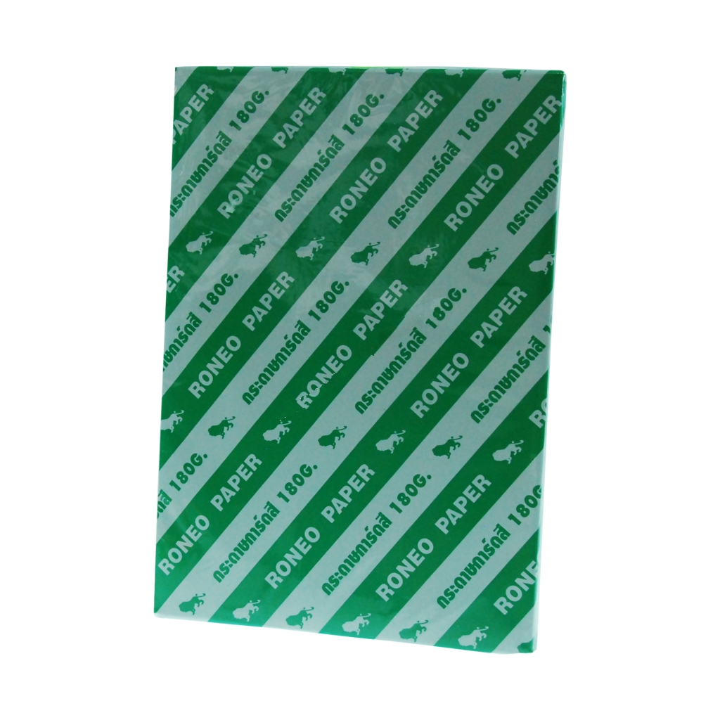 กระดาษการ์ดสี Roneo Paper 180G A4 (สีเขียว) 100 แผ่น/ห่อ | Shopee Thailand