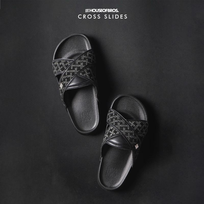 Hobs® รองเท้าแตะ Monogram series | Double strip Slides | Cross Slides ...
