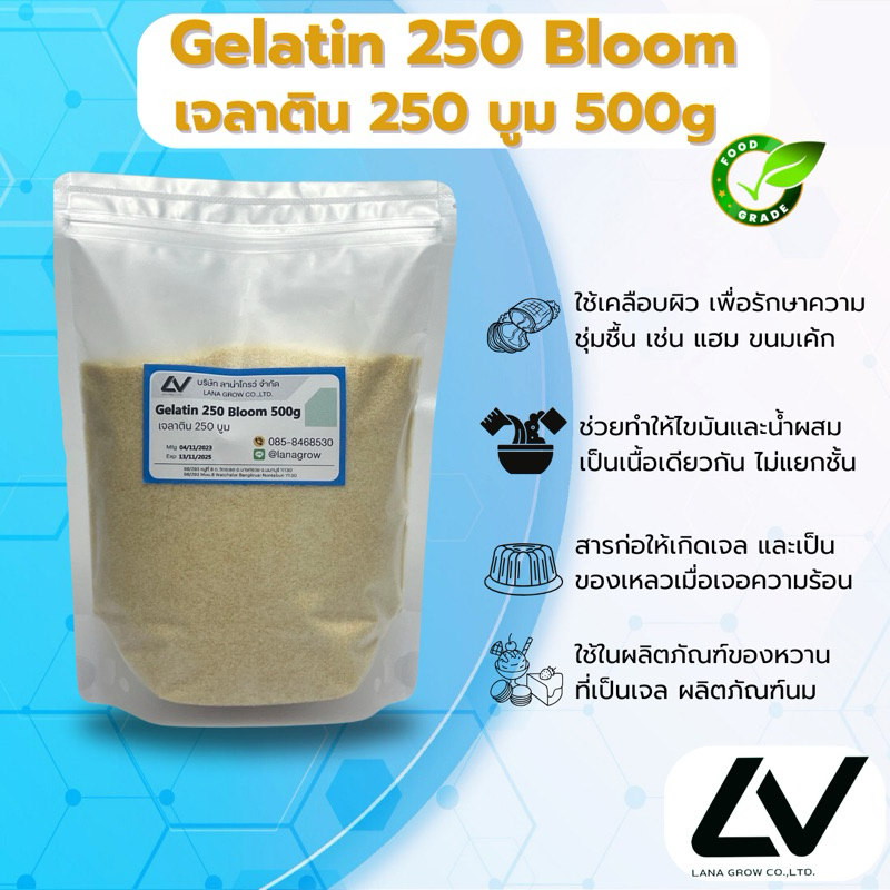 เจลาติน Gelatin 250 Bloom 500g | Shopee Thailand