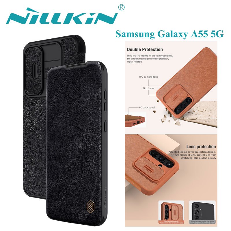 Nillkin เคสฝาพับ Samsung Galaxy A55 5G Case Qin Pro Leather Flip Cover ...