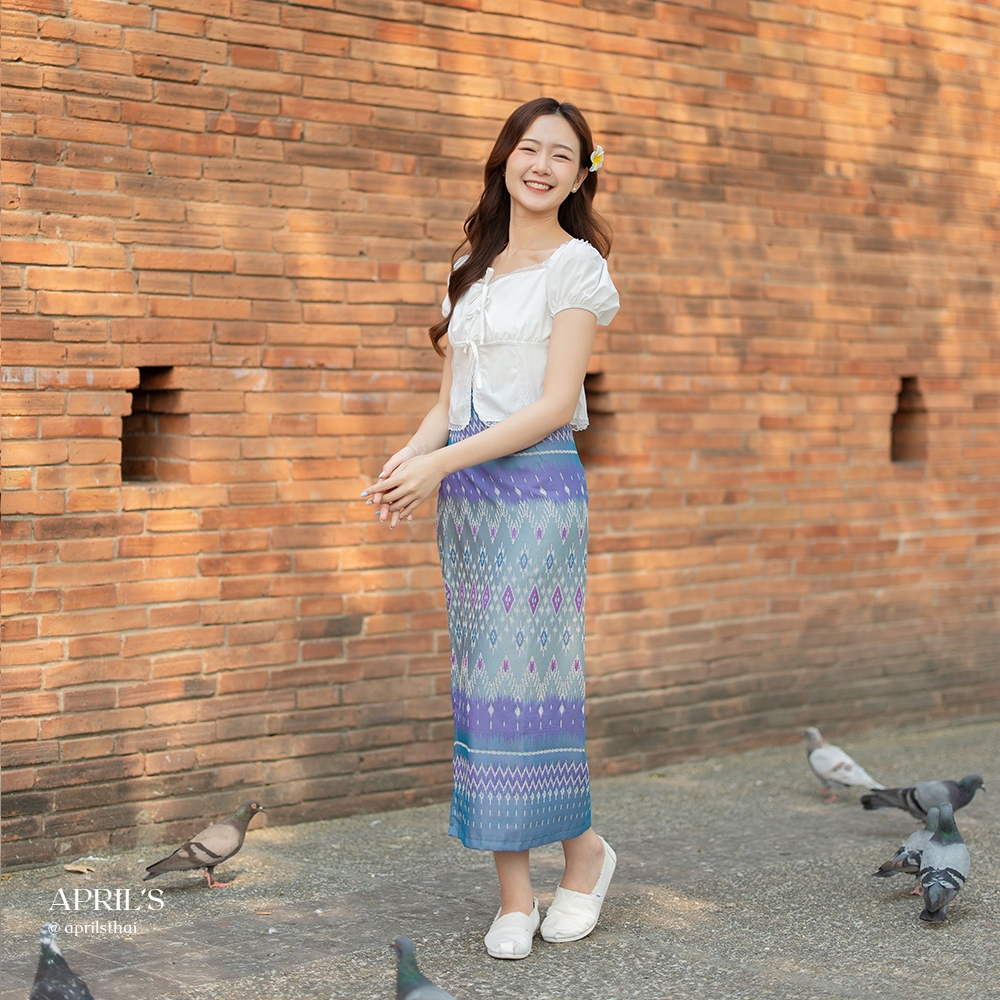 Aprils Jam Pee Skirt กระโปรง ซิ่นแบบป้ายผูก รุ่นจำปี Shopee Thailand