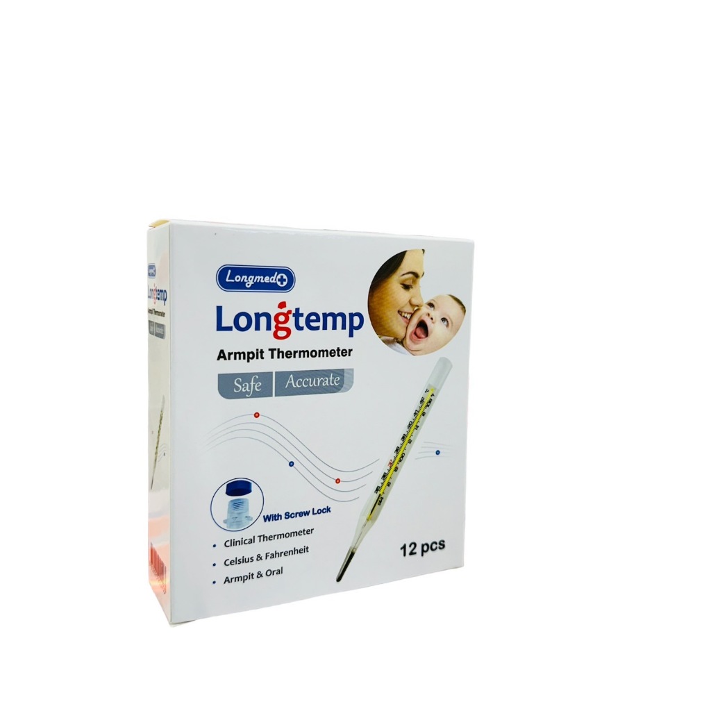 LONGTEMP ลองเทม ปรอทวัดไข้ ปรอทแก้ว เด็กผู้ใหญ่ 12 อัน (ยกโหล) | Shopee ...