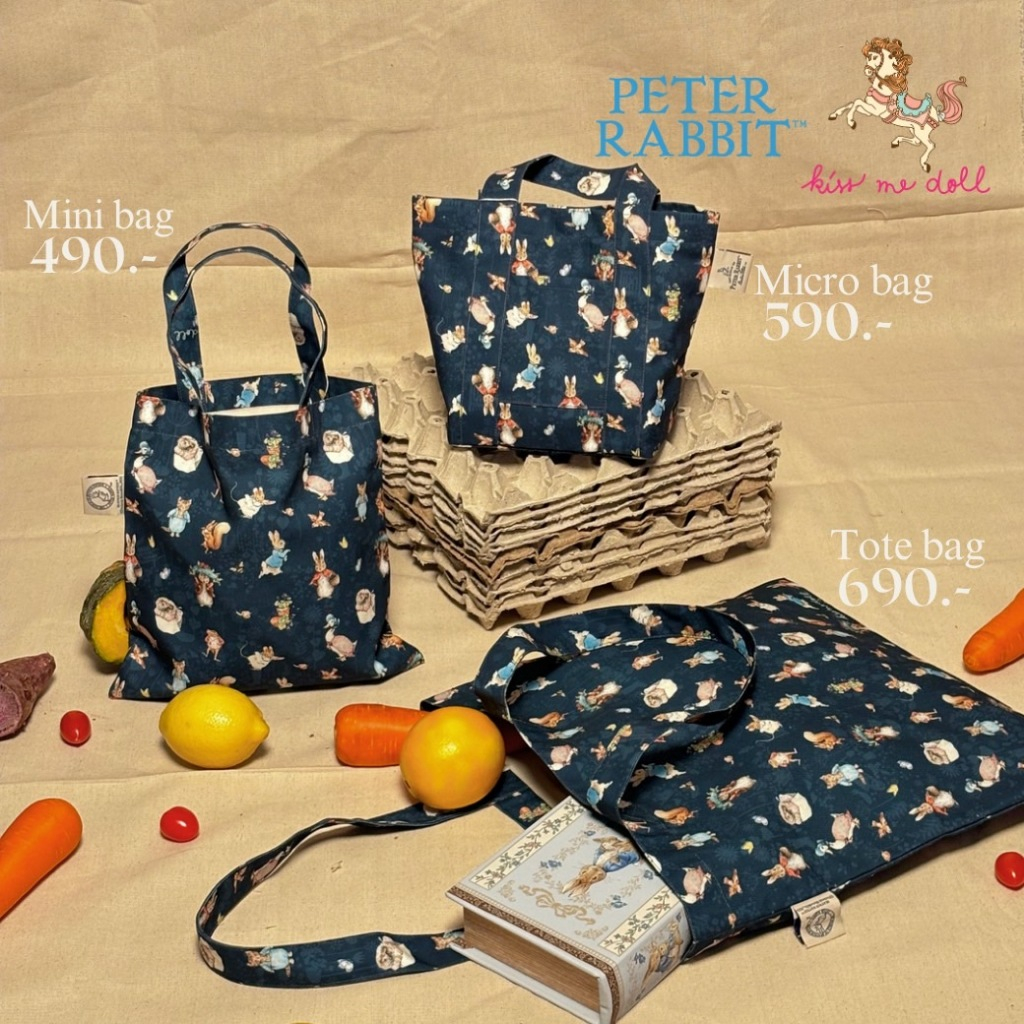 Kiss Me Doll กระเป๋าผ้า Tote Bag Peter Rabbit ลาย Garden ( ปีเตอร์แรบ ...