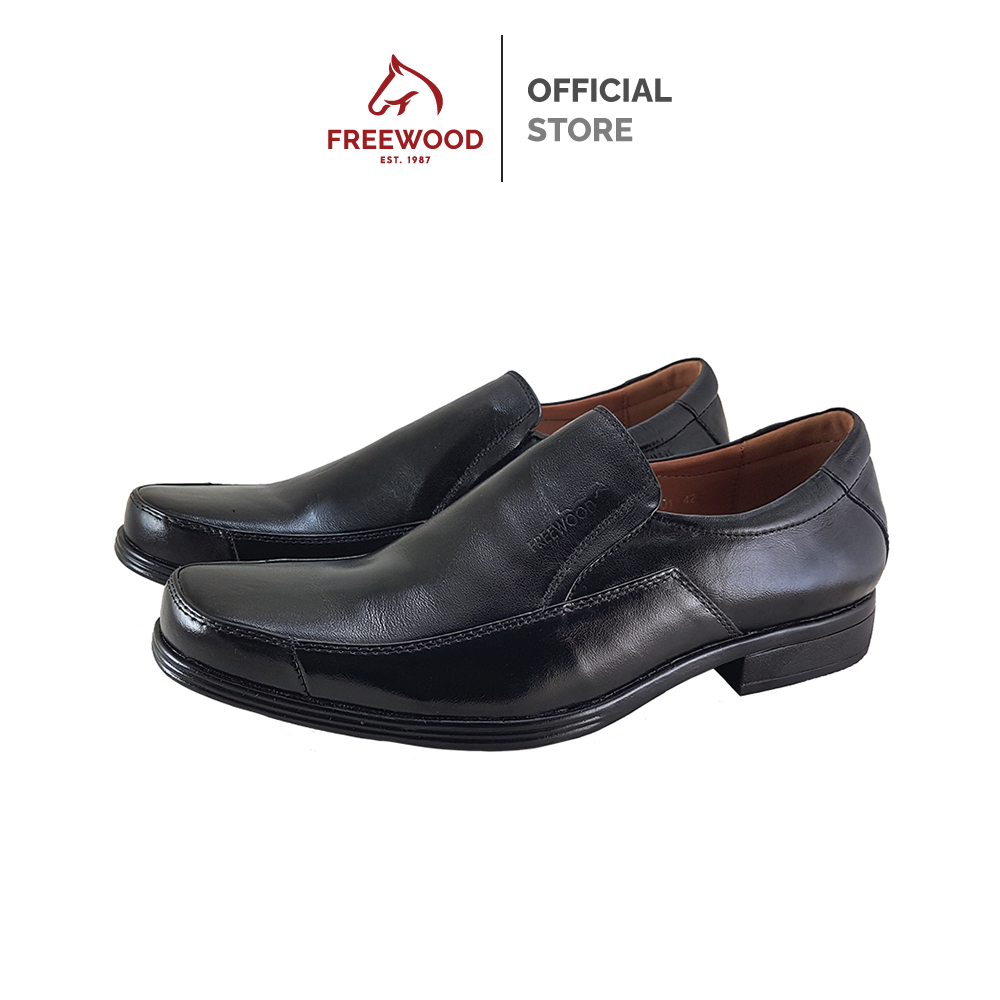 FREEWOOD BUSINESS SHOES รองเท้าคัทชูผู้ชาย หนังแท้ รุ่น 52-516 สีดำ ...