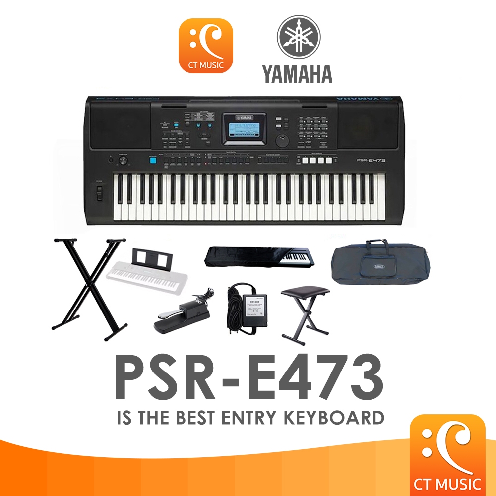 [ใส่โค้ดลด 1000บ.] YAMAHA PSR-E473 Portable Keyboard คีย์บอร์ดไฟฟ้ายามา ...