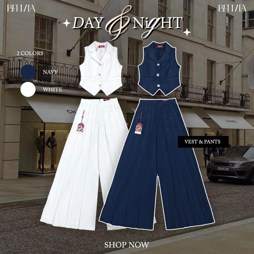 J894 BELLITA BRAND เซ็ทเสื้อแขนกุดกางเกงยาวเรียบหรู | Shopee Thailand