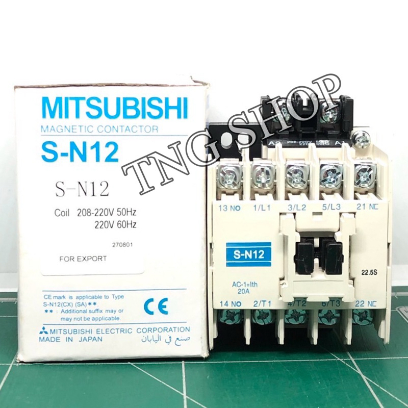 S-N12 SN12 lth=20A 110VAC/220VAC/380VAC ยี่ห้อ MITSUBISHI แมกเนติก คอนแทคเตอร์ MAGNETIC ...