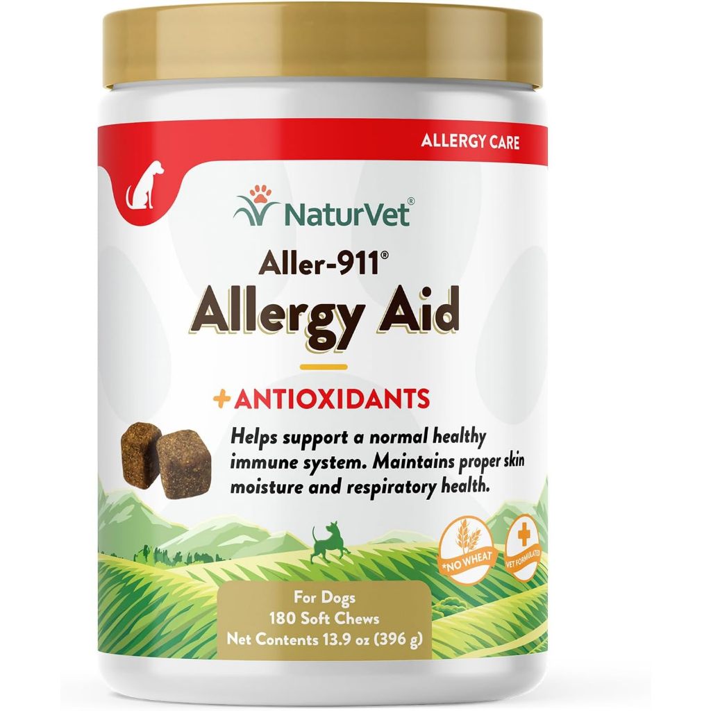 NaturVet Aller-911 Allergy Aid อาหารเสริมภูมิสุนัข ฟื้นฟูผิวหนังและขน ...