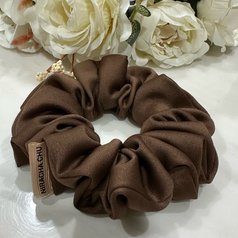Brown Scrunchies ยางรัดผม โดนัทมัดผม สีน้ำตาล | Shopee Thailand