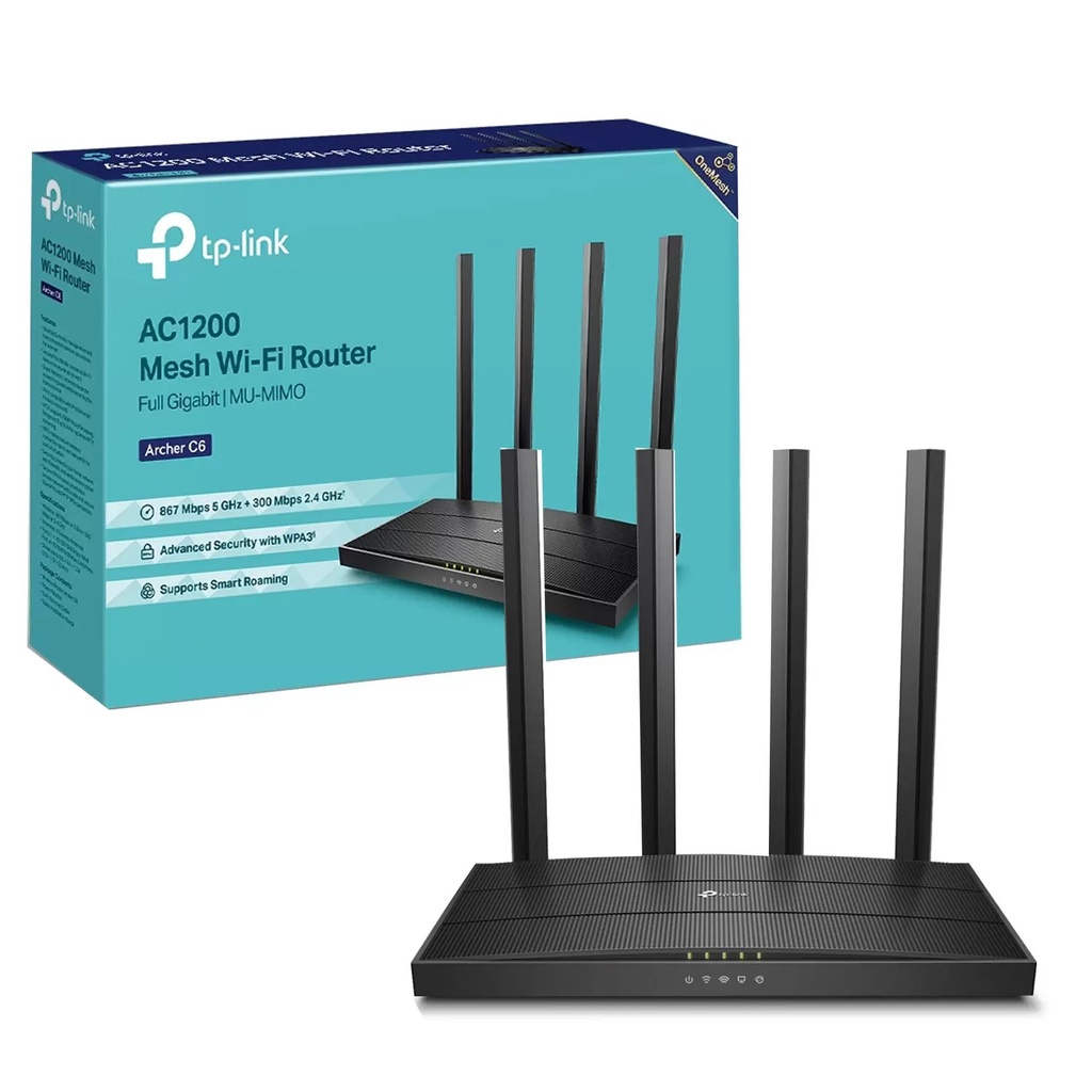 TP-LINK เราเตอร์ รุ่น Archer C6 Router Wireless AC1200 Dual Band ...