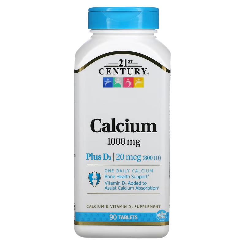 21st Century - Calcium 1000 mg + D3 (90 Tablets) แคลเซียม + วิตามินดี 3 ...