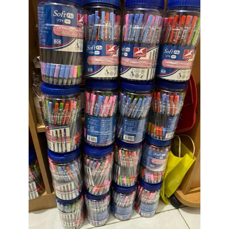 ปากกาลูกลื่น ฟลามิงโก้ B08 หัว 0.5 มม.(50 ด้าม/กระปุก) แพ็ค 16 กระปุก ...