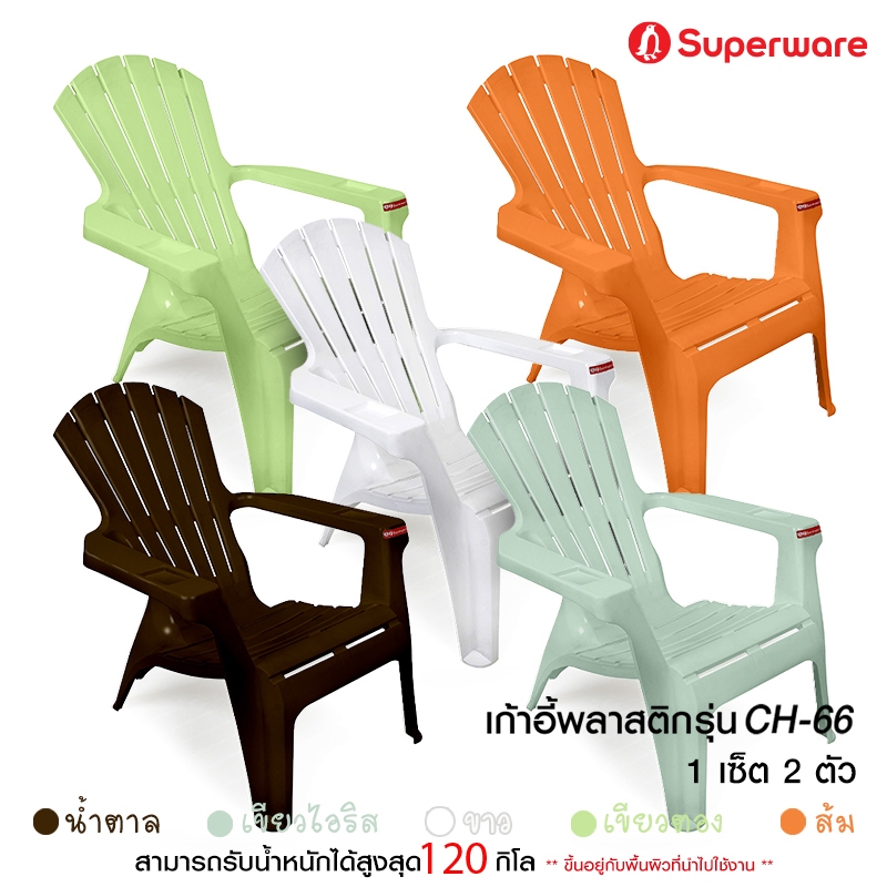 Srithai Superware เก้าอี้พลาสติก มีที่ท้าวแขน และ พนักพิง สำหรับ เอนนอน ...