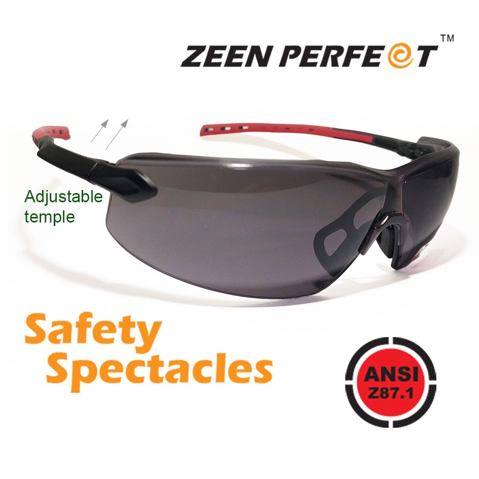 แว่นตาเซฟตี้ ZEEN PERFECT SAFETY GLASSES UV400 กันลม กันฝุ่นงานก่อสร้าง ...