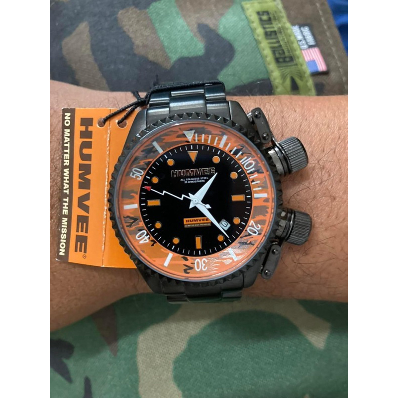 ขายนาฬิกาทหารทำให้รถ HUMVEE Military Watch humvee Diver’s Black PVD ...