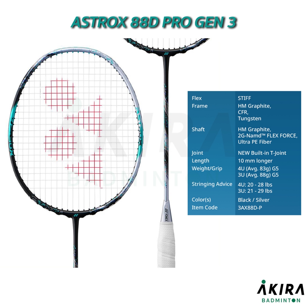 YONEXไม้แบดมินตัน รุ่นASTROX 88D PRO / 88S PRO GEN3 แถมเอ็นและซอง พร้อม ...