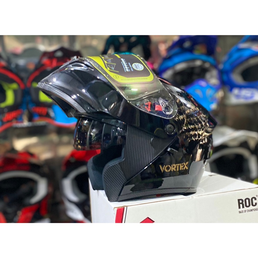 หมวกกันน็อคเปิดคางROC Vortex สไตล์ทัวริ่ง ชิลด์ใส มีเเว่นกันแดดด้านใน ...