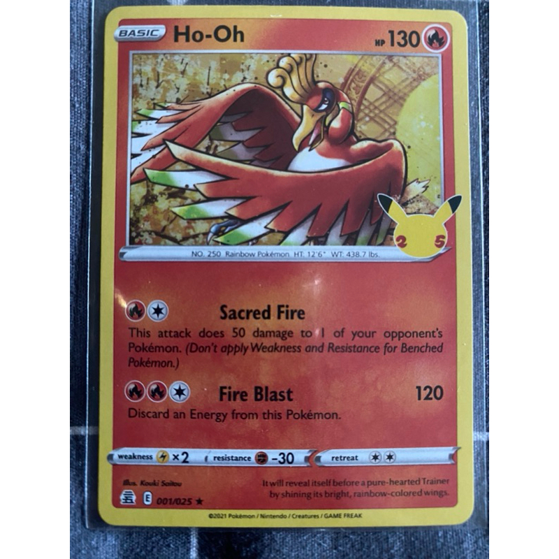 Ho-Oh 001/025 Pokemon Celebrations 25th Anniversary Holo Rare Card ...
