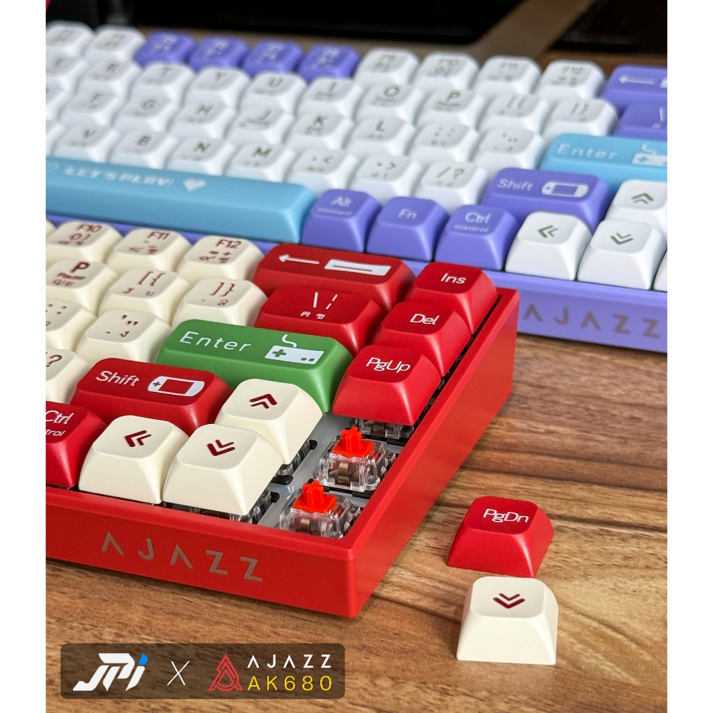 คีย์บอร์ดไร้สาย AJAZZ AK680 Wireless Hotswap 68 ปุ่ม Mechanical Keyboard Bluetooth AK-680 ...