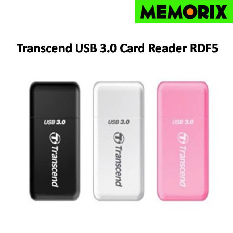 Transcend USB 3.0 Card Reader RDF5 (Black/White/Pink) | Shopee Thailand