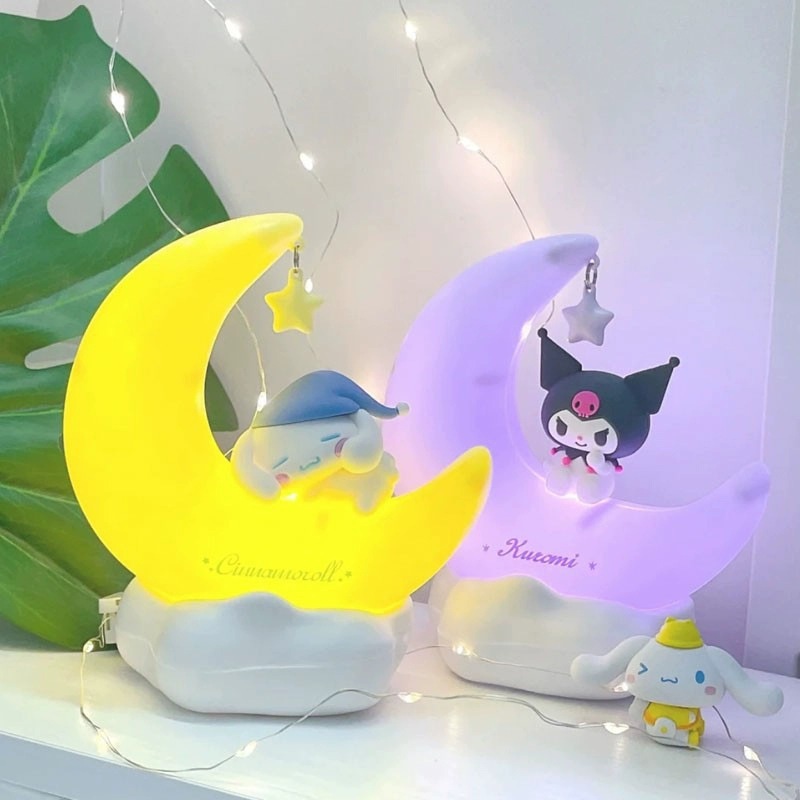 Sanrio ไฟกลางคืน LED คุโรมิ ชินนาม่อนโรล ชาร์จไฟได้ 3 ระดับ ไฟดวงจันทร์ ...