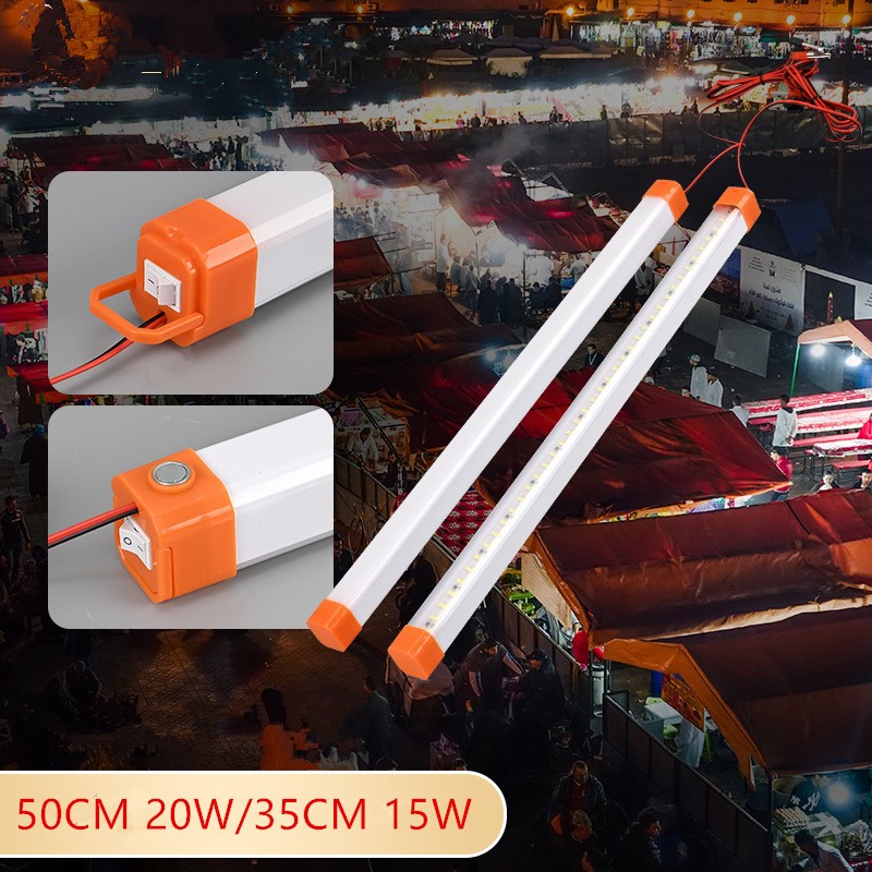 BHT LED 12V ชุดหลอดไฟ พร้อมสาย ปากคีบแบต มีสวิตช์เปิดปิด LED T5/T8 12V DC 15W 35CM/20W 50CM .สาย ...