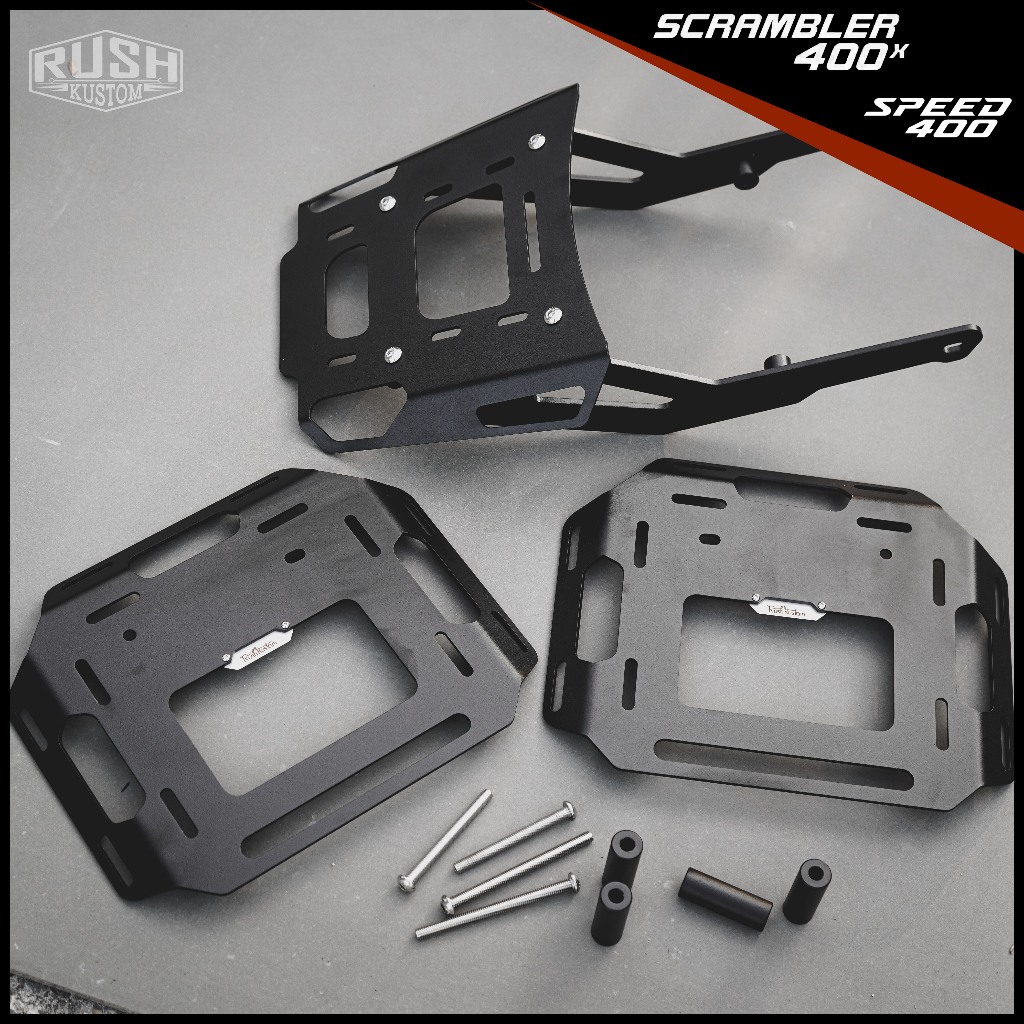 RUSH Kustom ชุดแร็คท้ายแร็คข้าง Triumph Speed400/Scrambler 400x | Shopee Thailand