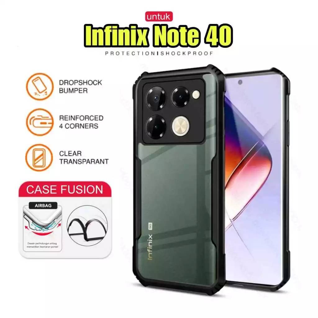 Infinix Note 40 Pro Plusตรงรุ่น(ส่งในไทย)เคสกันกระแทกขอบสีหลังใสInfinix ...