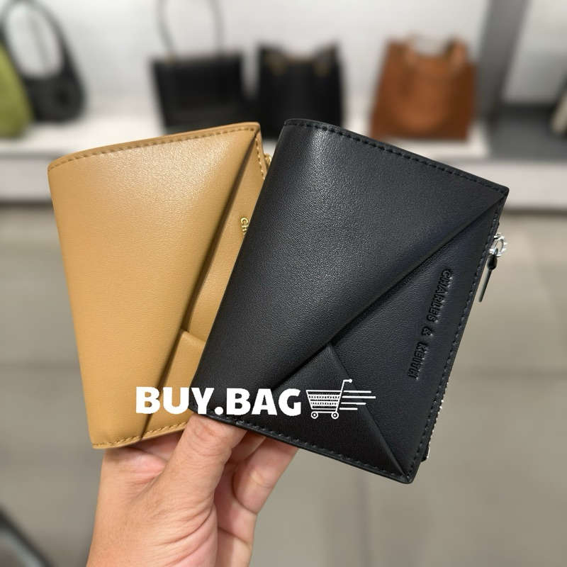 CHARLES & KEITH : มีโค้ดลด30% Midori Geometric Top-Zip Wallet รหัส ...