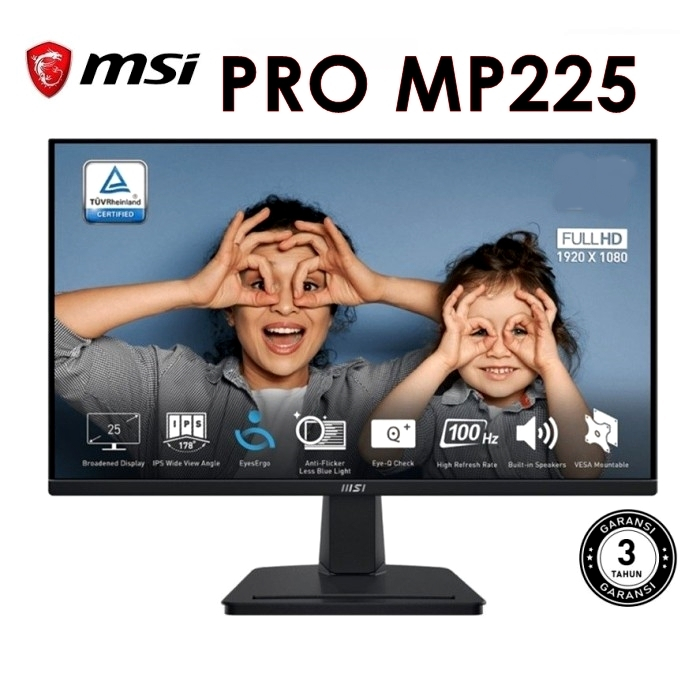 MONITOR (จอมอนิเตอร์) MSI PRO MP225 (100Hz) Full HD หน้าจอ IPS 22 นิ้ว ...