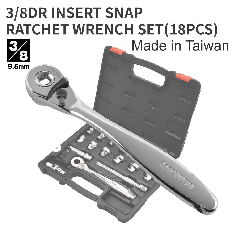 New Item ชุดประแจทะลุ 3/8DR (18 ชิ้น) (3/8Dr Insert-Snap Wrench Tool Set 18Pcs) | Shopee Thailand