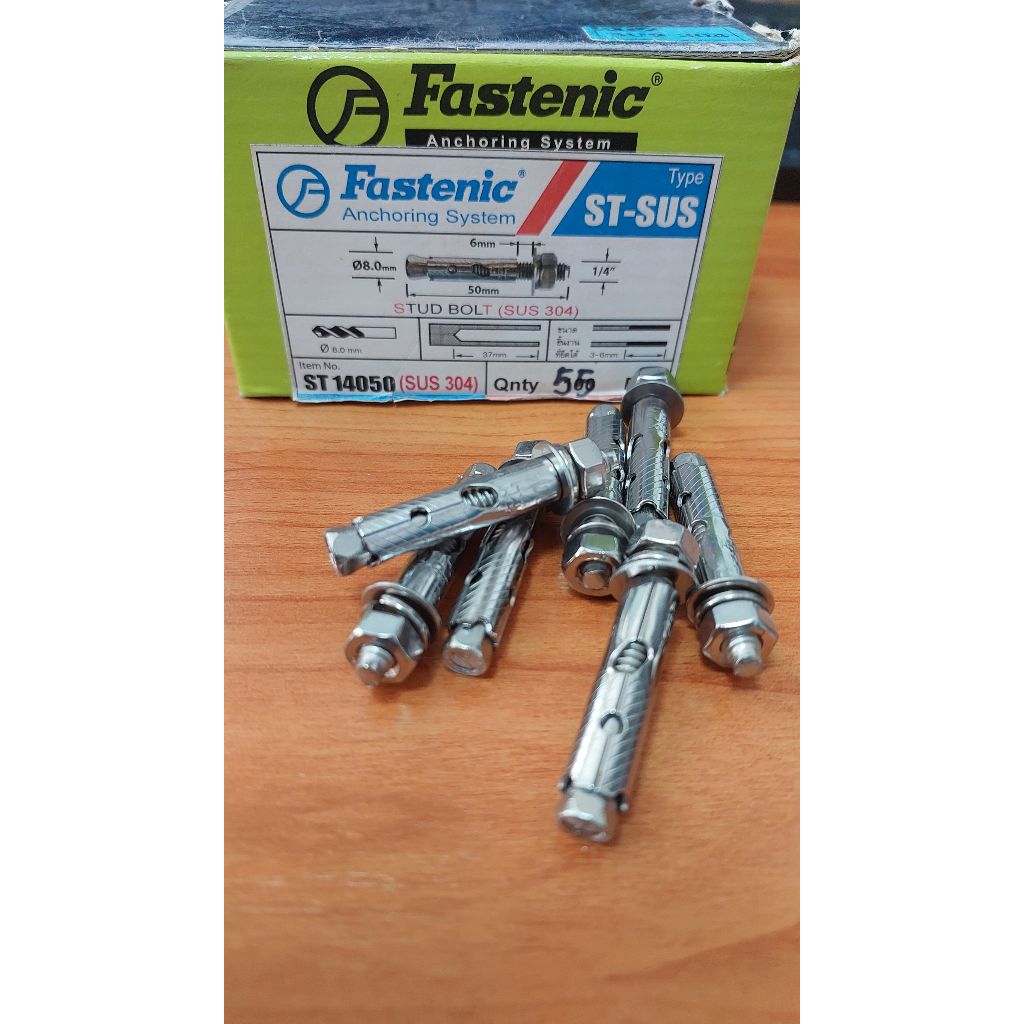 "FASTENIC"SS304. EXPANSION BOLT ST-SUS 516 5/16"X65MM., 14 1/4"X55MM ...