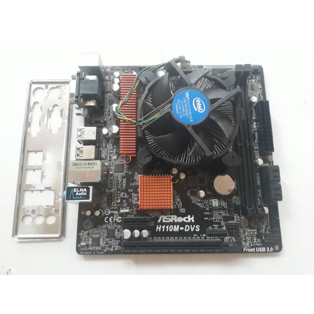 Mainboard 1151 Asrock H110M-DVS มีฝาหลัง + CPU INTEL Core i3-7100 พร้อม ...